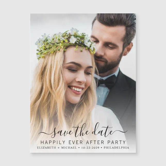 Wedding Reception Photo Save the Date Magnetic Invitation | Zazzle