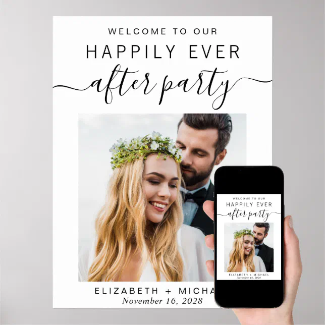 Wedding Reception Photo Welcome Poster | Zazzle