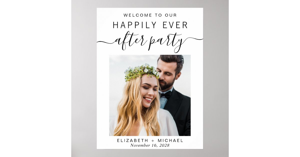 Wedding Reception Photo Welcome Poster | Zazzle