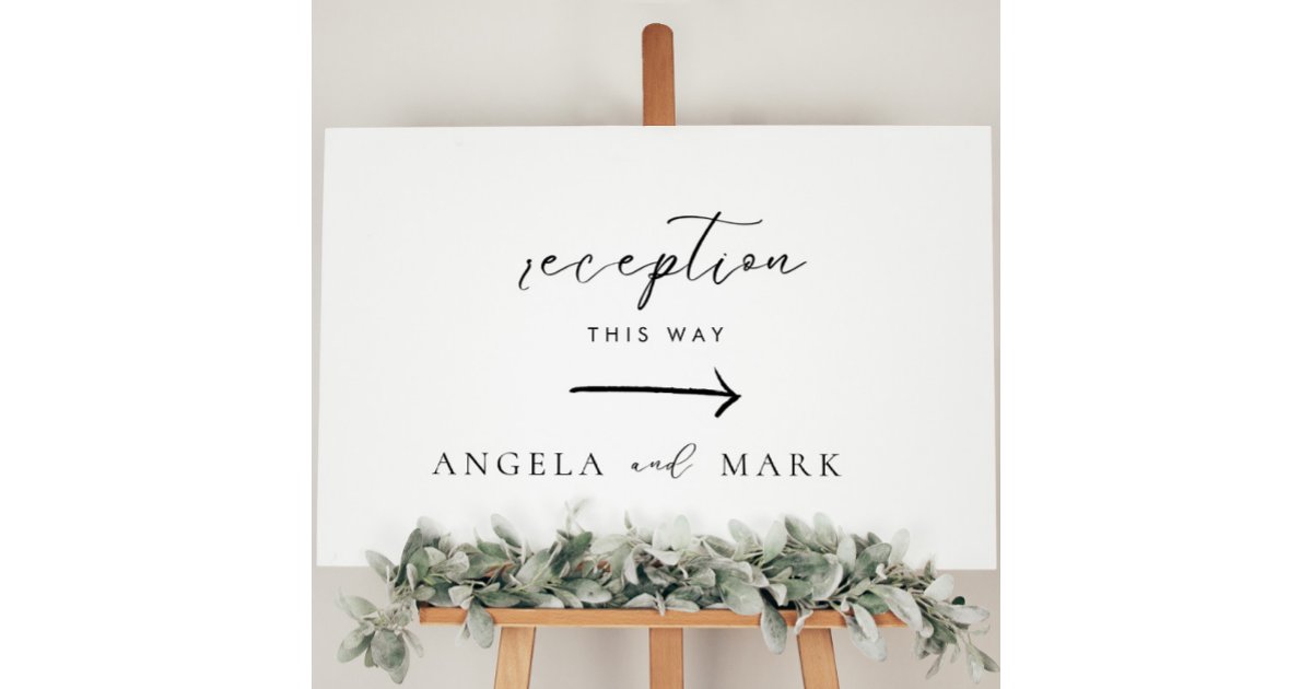 Wedding Reception Script Direction Sign Foam Board | Zazzle