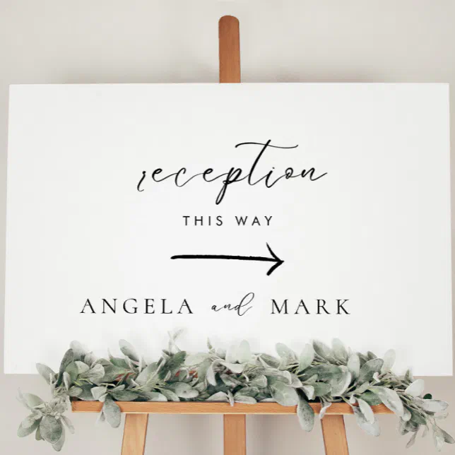 Wedding Reception Script Direction Sign Foam Board | Zazzle