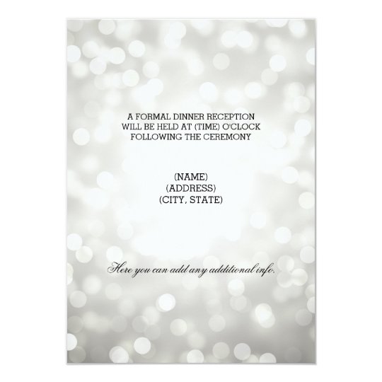 Wedding Reception Silver Glitter Lights Invitation | Zazzle.com