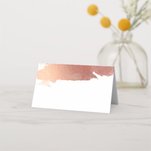 WEDDING RECEPTION stylish luxe gilded rose gold Place Card | Zazzle