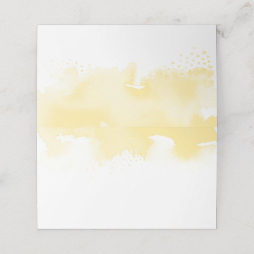 WEDDING RECEPTION stylish watercolor yellow Place Card | Zazzle