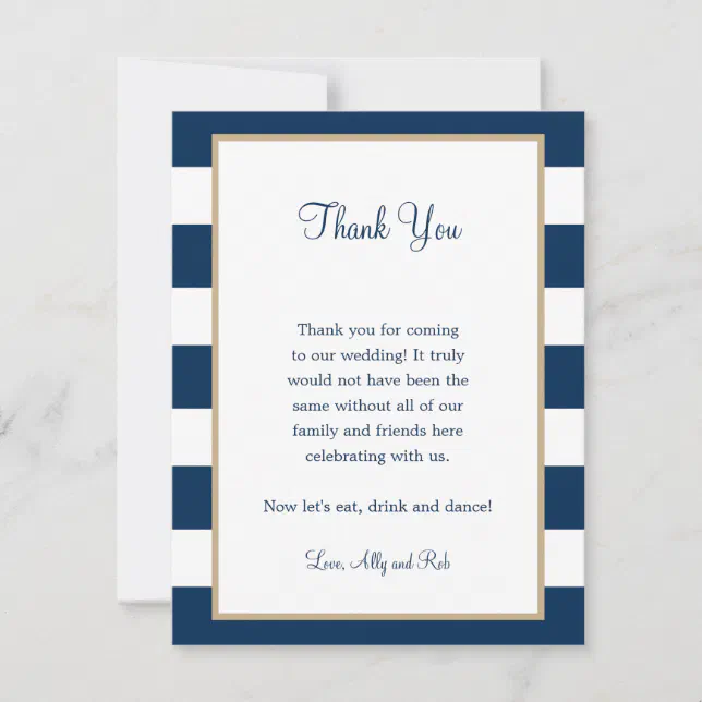 Wedding Reception Thank You Card | Zazzle