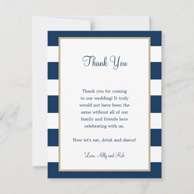 Wedding Reception Thank You Card | Zazzle