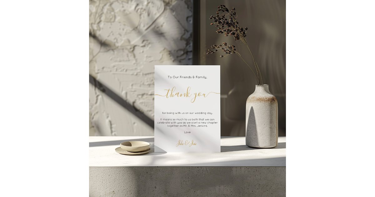 Wedding reception thank you Table Card | Zazzle
