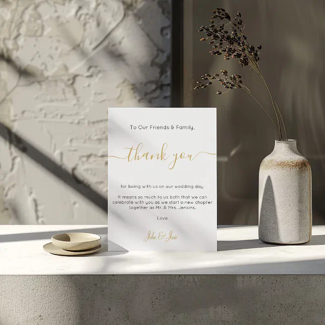 Wedding reception thank you Table Card | Zazzle