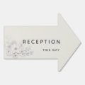 Wedding Reception This Way Floral Arrow Sign | Zazzle