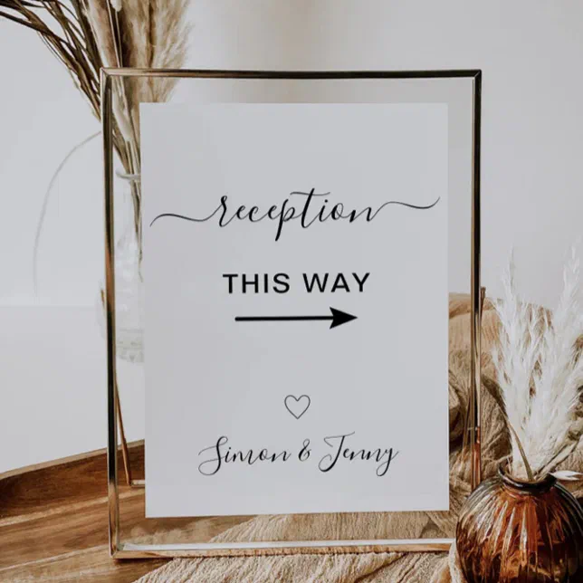 Wedding Reception This Way Sign Template, Invitation | Zazzle