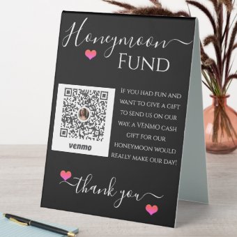 Wedding Reception Venmo Honeymoon Fund Sign | Zazzle