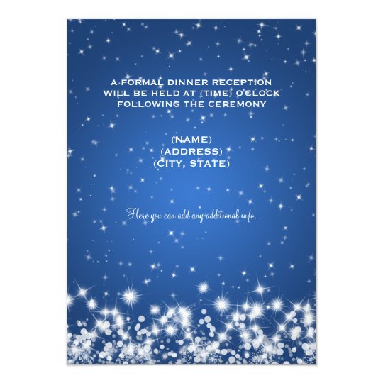 Wedding Reception Winter Sparkle Blue Invitation | Zazzle.com