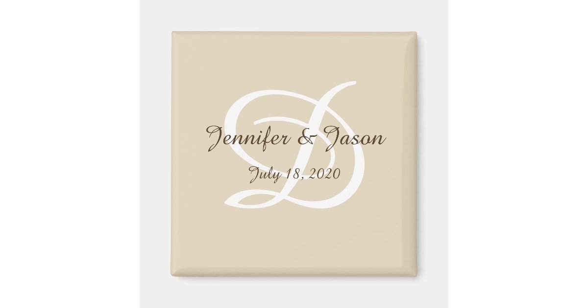 Wedding refrigerator magnet personalized | Zazzle
