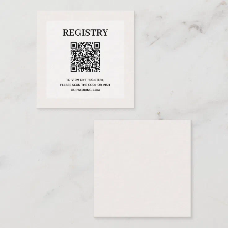 Wedding Registry QR Code Enclosure Card | Zazzle