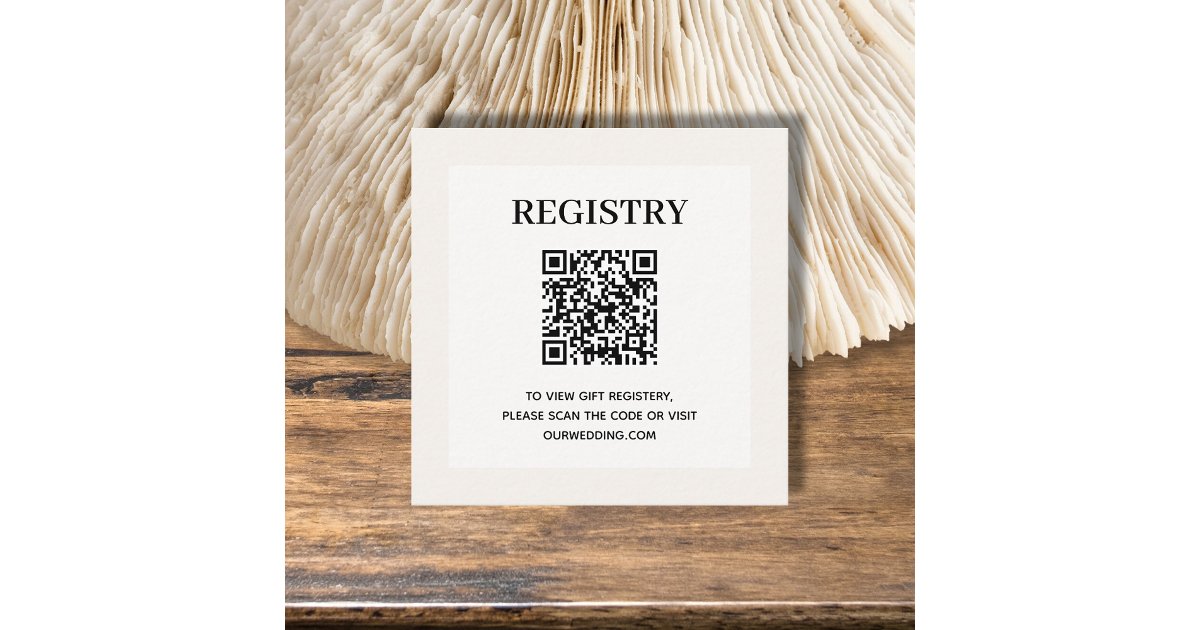 Wedding Registry QR Code Enclosure Card | Zazzle