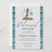 Wedding Rehearsal Dinner Lighthouse Invitation | Zazzle