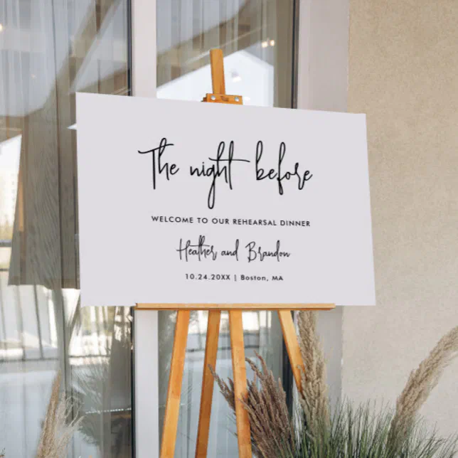 Wedding Rehearsal Dinner Welcome Sign | Zazzle