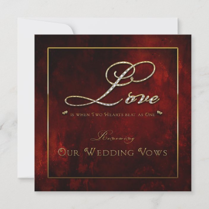 Wedding Renewal Invitation - Love - Two Hearts | Zazzle.com