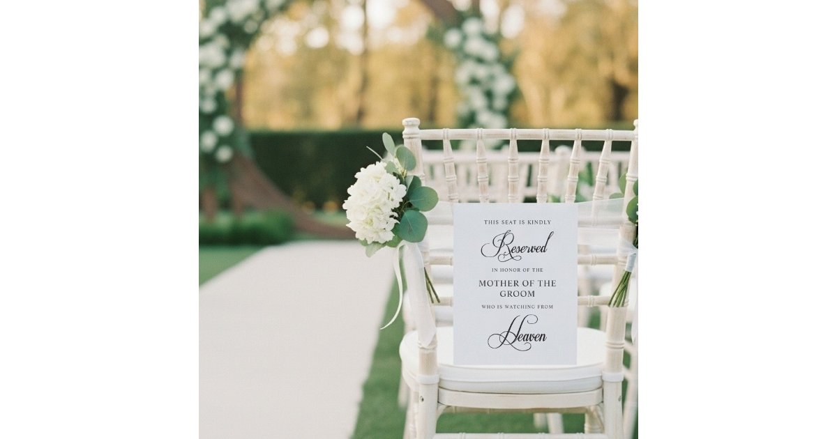 Wedding Reserved Memorial Seating Sign | Zazzle