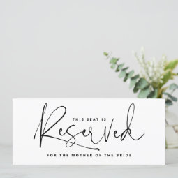 Wedding Reserved Sign Minimalist Script Card | Zazzle