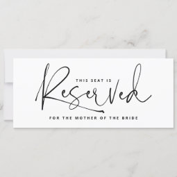 Wedding Reserved Sign Minimalist Script Card | Zazzle