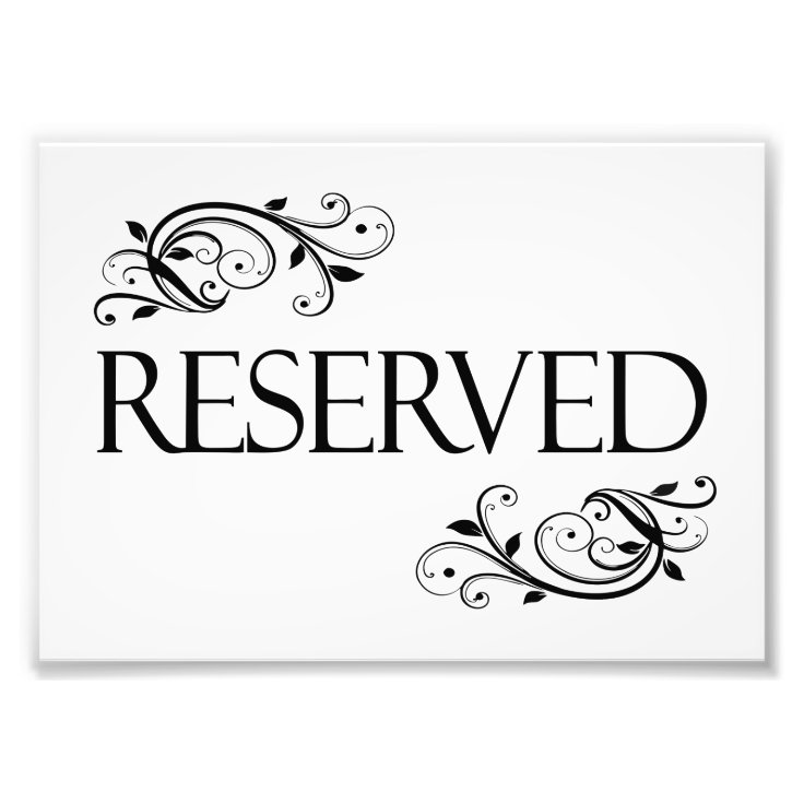 Wedding Reserved Table Card Photo Print | Zazzle