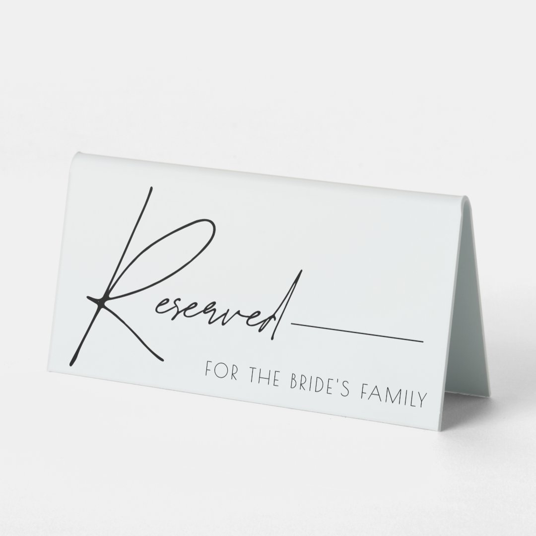 Wedding Reserved Table Tent Sign | Zazzle