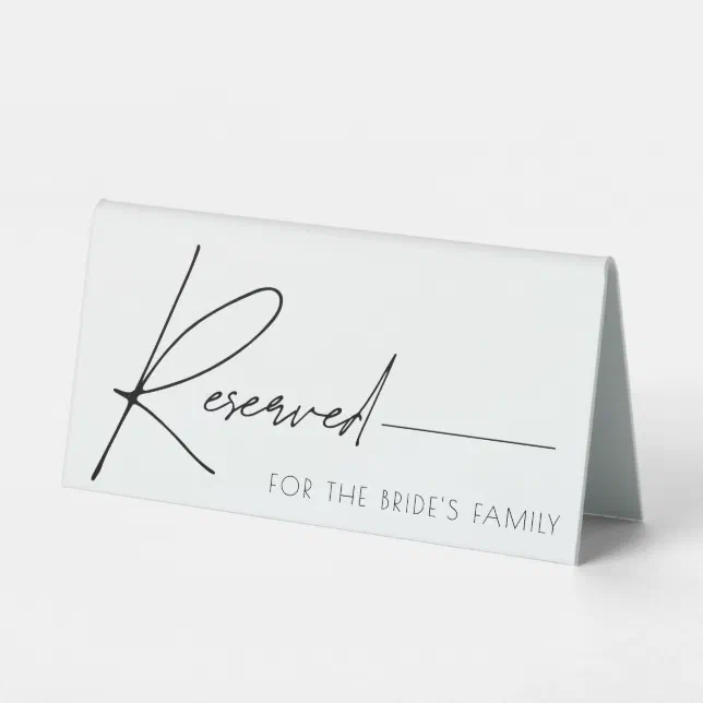 Wedding Reserved Table Tent Sign | Zazzle