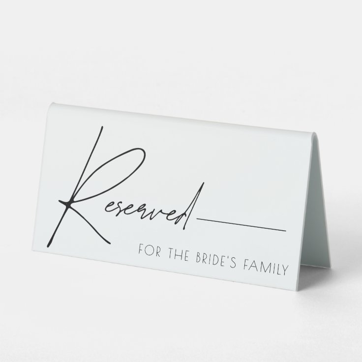 Wedding Reserved Table Tent Sign | Zazzle