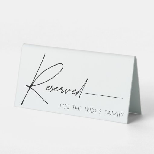 Wedding Reserved Table Tent Sign | Zazzle