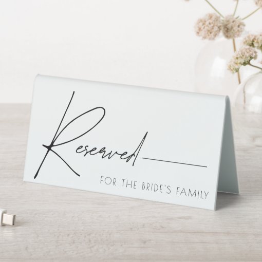 Wedding Reserved Table Tent Sign | Zazzle