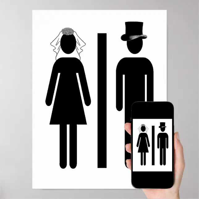 Wedding Restroom Sign Poster | Zazzle