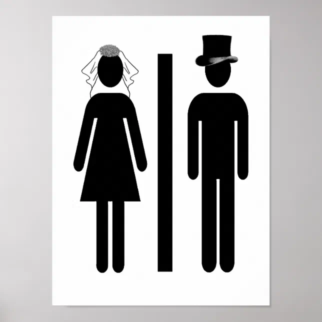 Wedding Restroom Sign Poster | Zazzle