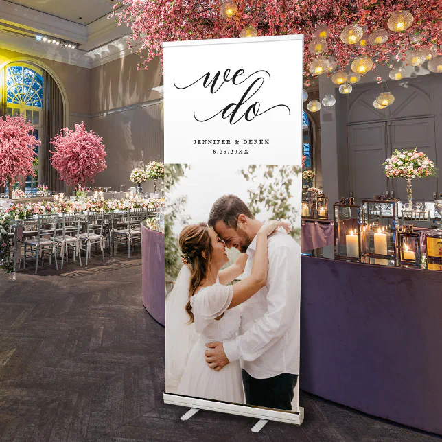 Wedding Retractable Banner We Do Template | Zazzle