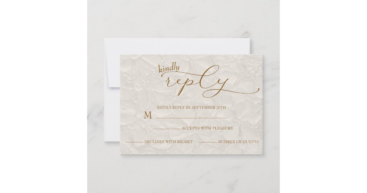 Wedding Retro Simple Beige RSVP Card | Zazzle