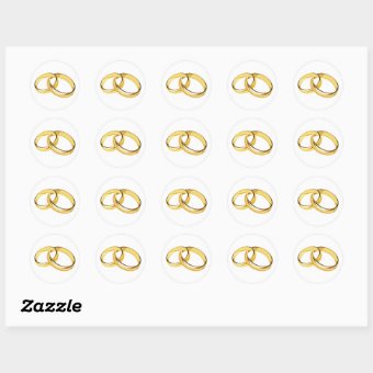 wedding rings classic round sticker | Zazzle