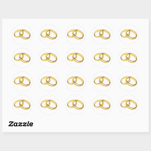 wedding rings classic round sticker | Zazzle