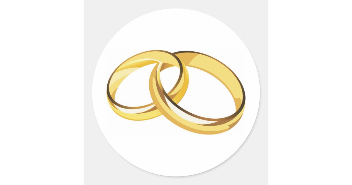 wedding rings classic round sticker | Zazzle