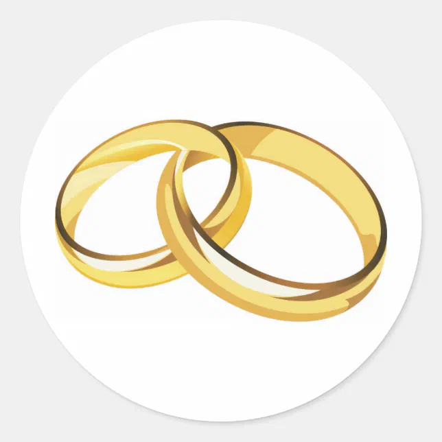 wedding rings classic round sticker | Zazzle