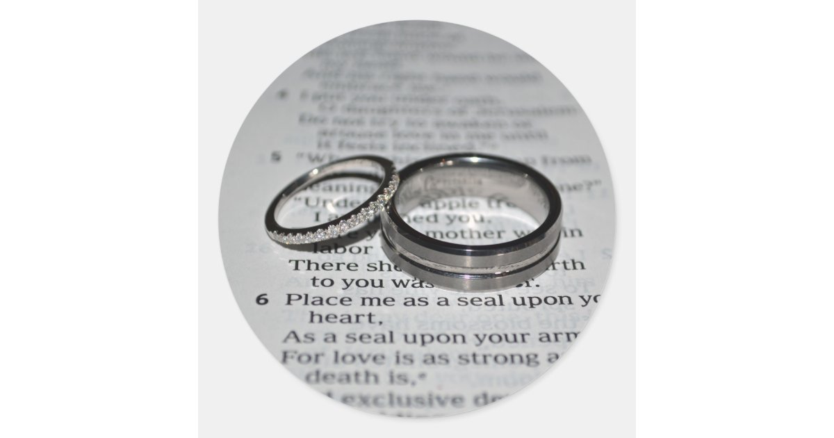 Wedding Rings Envelope Seal Stickers | Zazzle