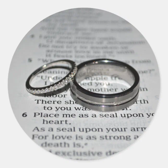 Wedding Rings Envelope Seal Stickers | Zazzle