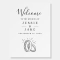 Wedding rings fun wedding welcome sign | Zazzle