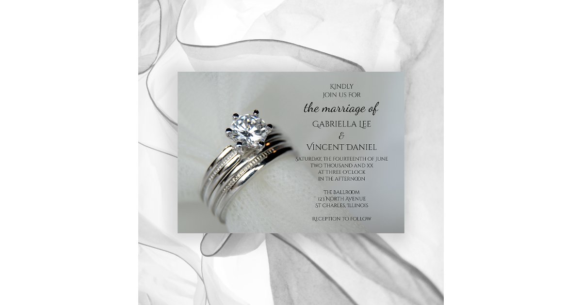 Wedding Rings Marriage Invitation | Zazzle