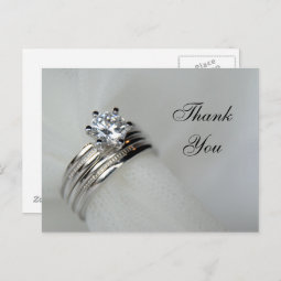 Wedding Rings Thank You Postcard | Zazzle