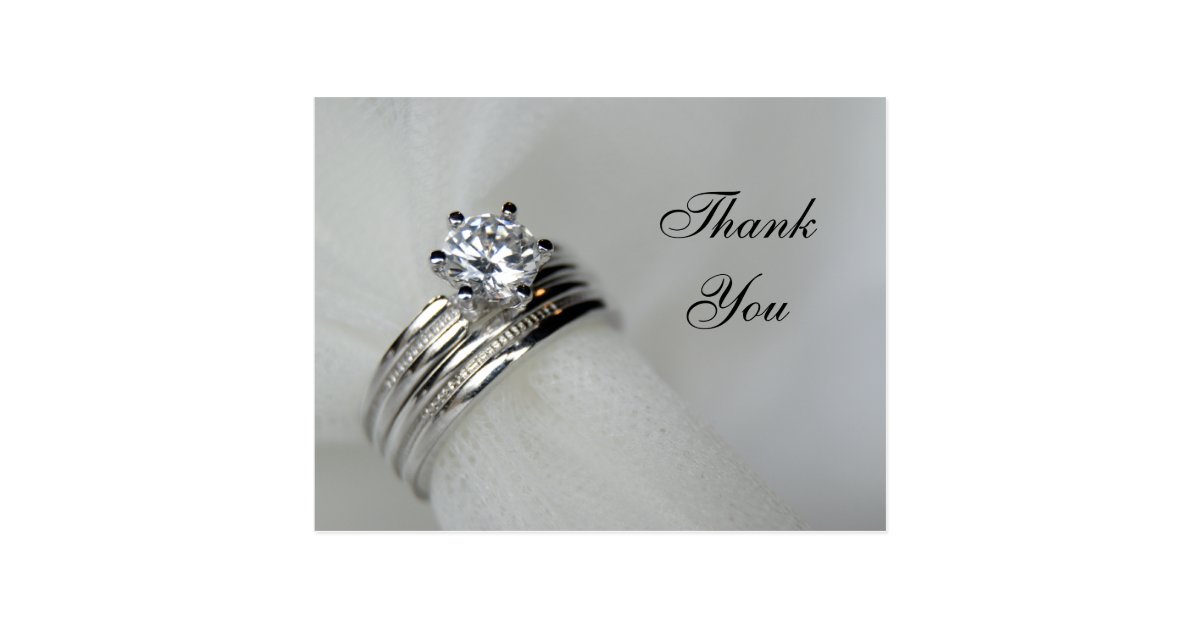 Wedding Rings Thank You Postcard | Zazzle.com