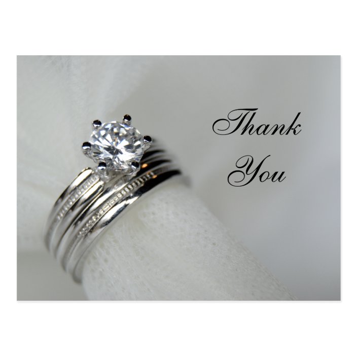 Wedding Rings Thank You Postcard | Zazzle.com