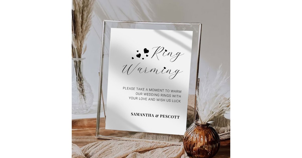 Wedding Rings Warming Ceremony Sign | Zazzle