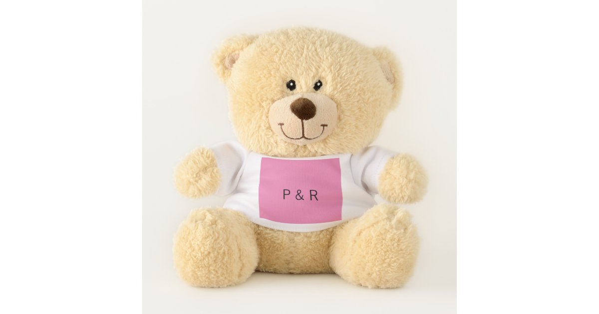 Wedding romantic partner add couple initial letter teddy bear | Zazzle
