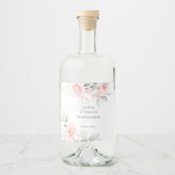 Wedding | Romantic Pink Vintage Roses Liquor Bottle Label | Zazzle