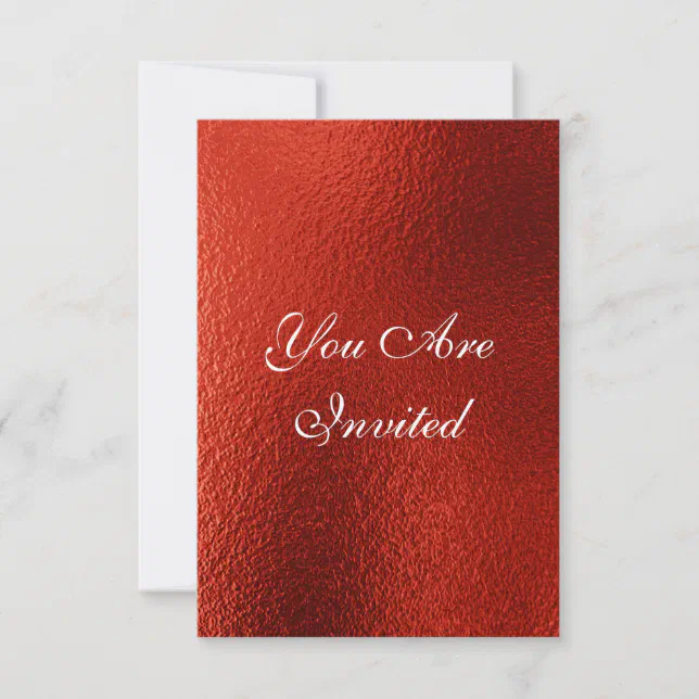 Wedding Royal Invitation Red Mettalic Shiny | Zazzle